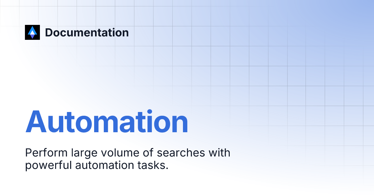 Automation | Documentation
